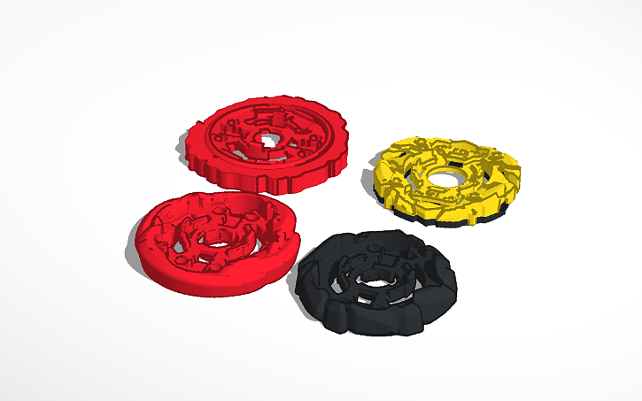 3D design Beyblade gt 4 beyblades - Tinkercad