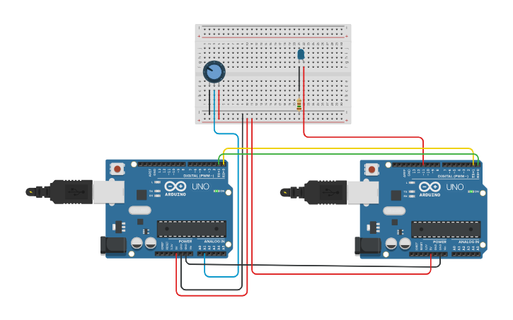Circuit design Control LED Brightness using UART Communication - Tinkercad