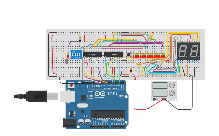 Circuit design CONTADOR DE DOS DIGITOS | Tinkercad