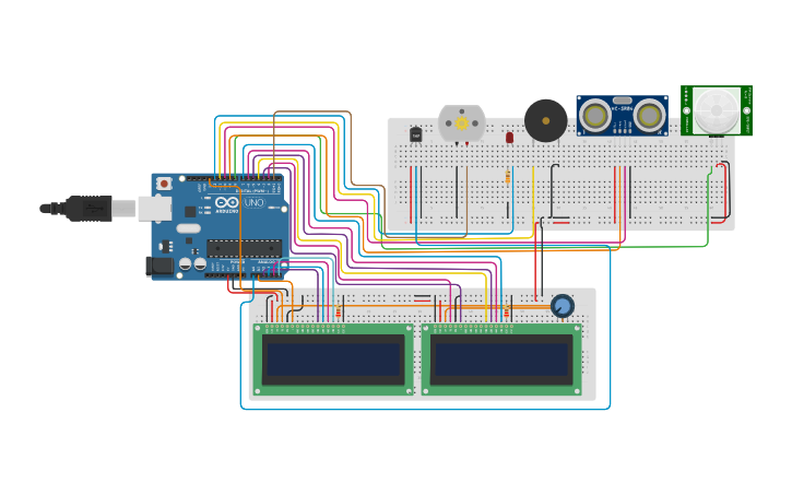 Circuit design ARDUINO HUB PROJECT - Tinkercad