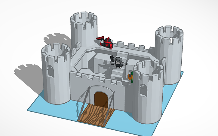 3D design castillo desplegable - Tinkercad