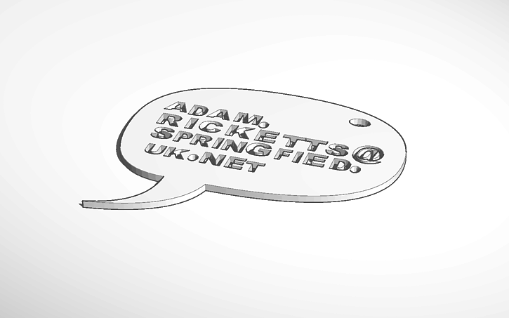 3D design Name Badge - Tinkercad