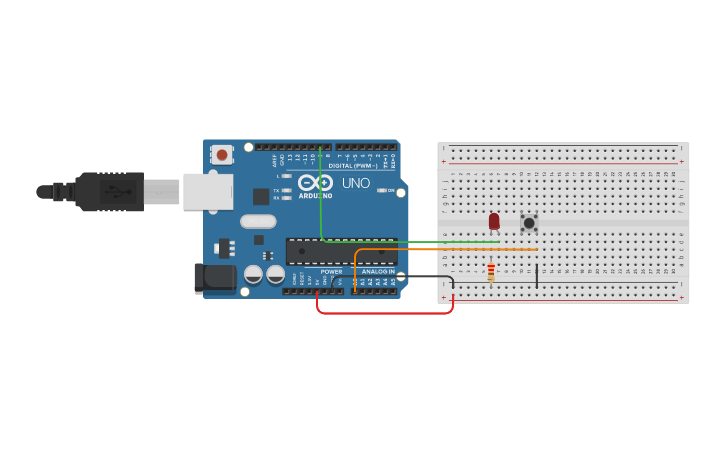Circuit design Teste de botão com do-while - Tinkercad