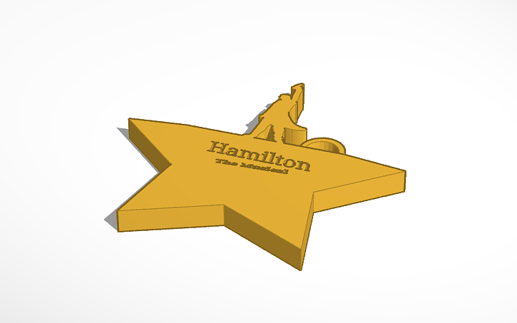 3D design Hamilton Keychain - Tinkercad