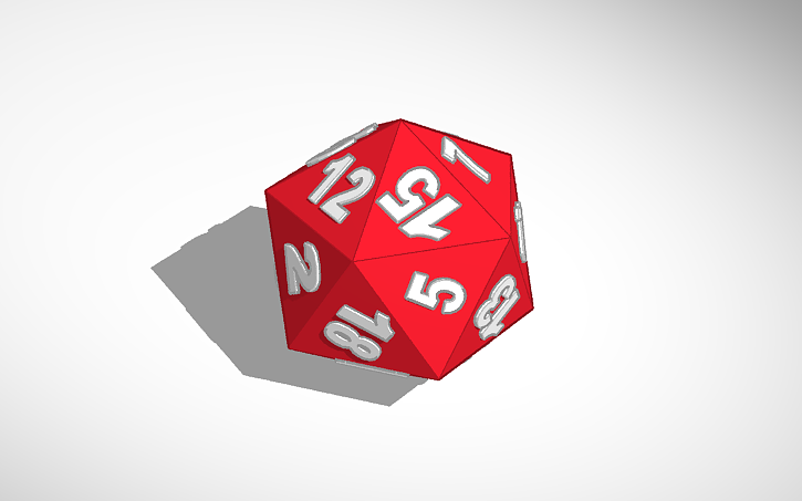 3D design 20-Sided Die | Tinkercad