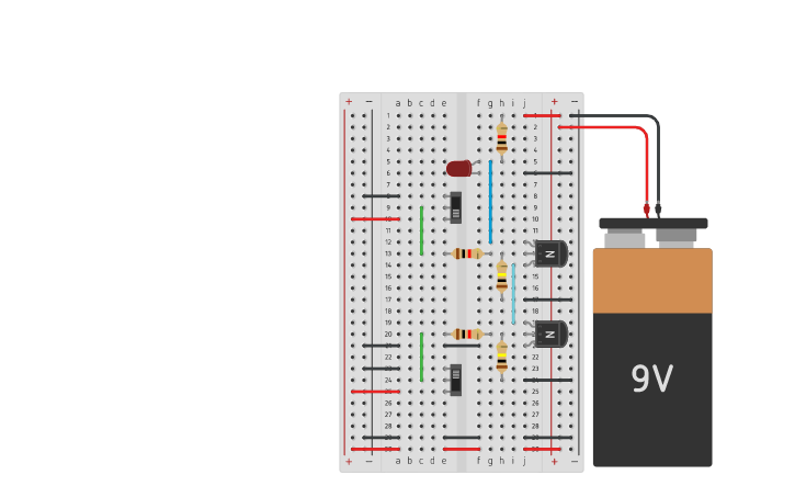 Circuit design NAND Gate using Transistors - Tinkercad