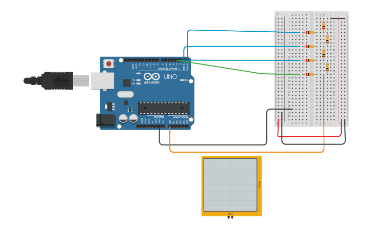Circuit design sawtooth - Tinkercad
