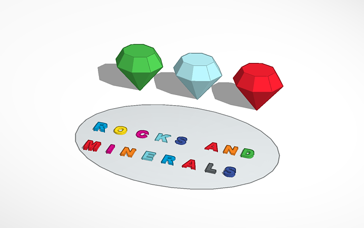 3D design rocks and minerals - Tinkercad