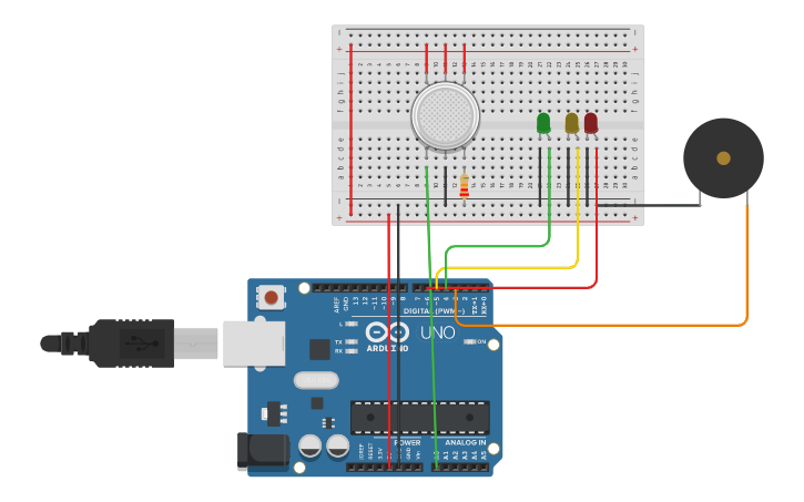Circuit design GAS Sensor 63702559 | Tinkercad