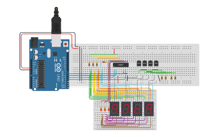 Circuit design LED DISPLAY - Tinkercad