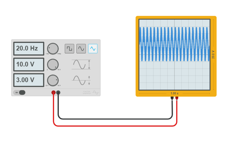 Circuit design ac using oscilloscope - Tinkercad
