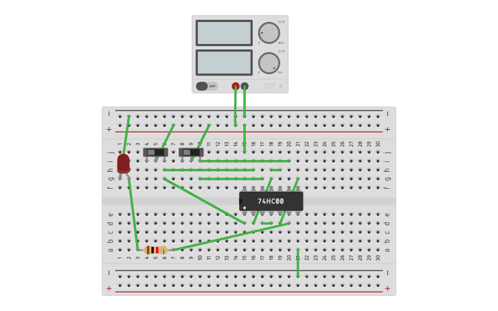 Circuit design XOR gate using NAND gate - Tinkercad