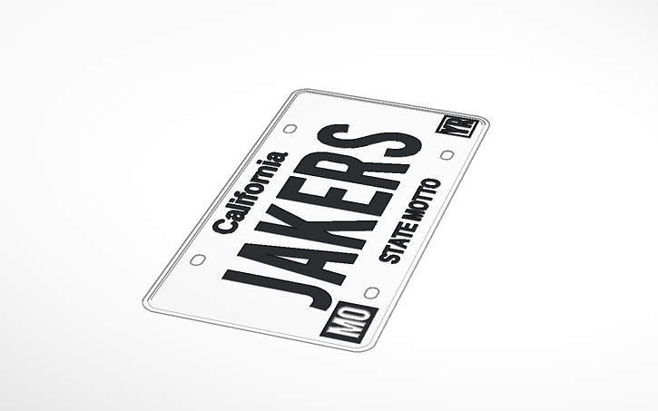 3D design License Plate - Tinkercad