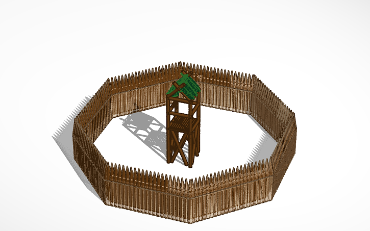 3D design Fort with watchtower | Tinkercad