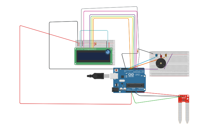 Circuit design Program 5: Soil Moisture Sensor - Tinkercad