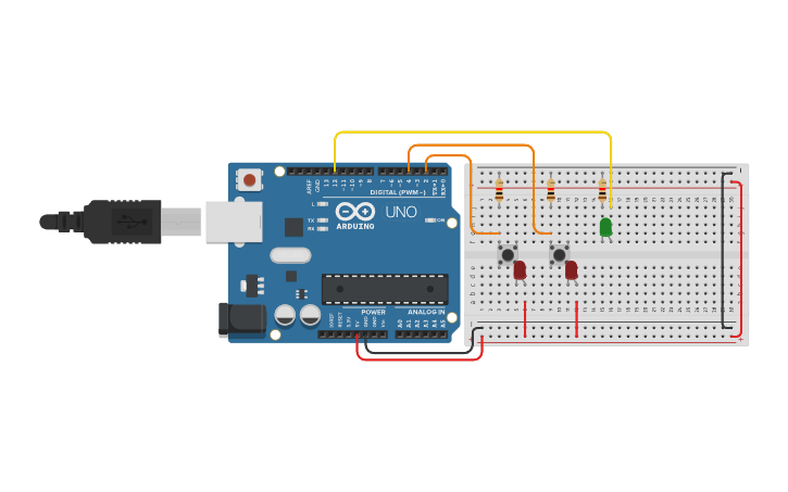 Circuit design Sistema con dos sensores - Tinkercad