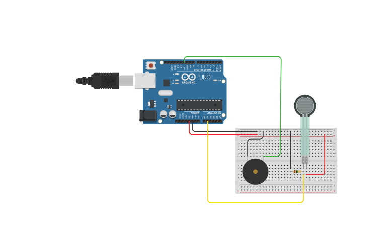 Circuit design Interfacing Pressure sensor with Arduino | Tinkercad
