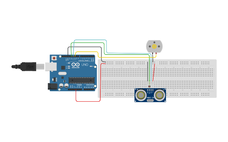 Circuit design arduino sensor con motor rodrigo guardado | Tinkercad