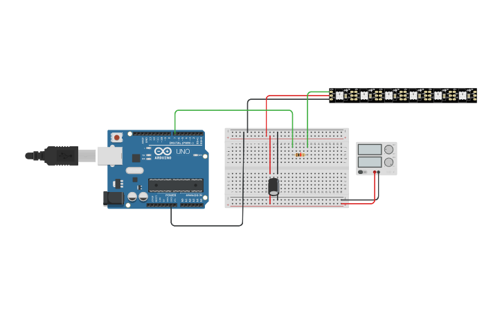 Circuit design Led Neo Pixel - Tinkercad