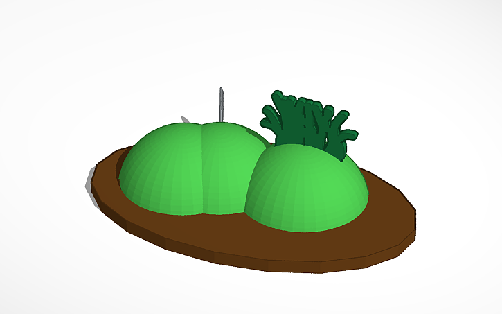 3D design mini shrub piece scene | Tinkercad