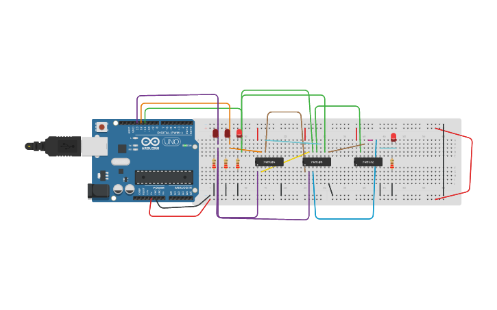Circuit design circuito logico practica 11 | Tinkercad