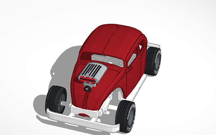 3D design VW Bug drag race. - Tinkercad