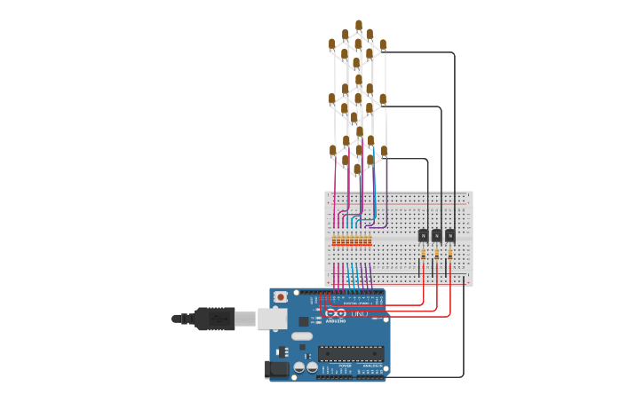 Circuit design Cubo Led 3x3 - Tinkercad