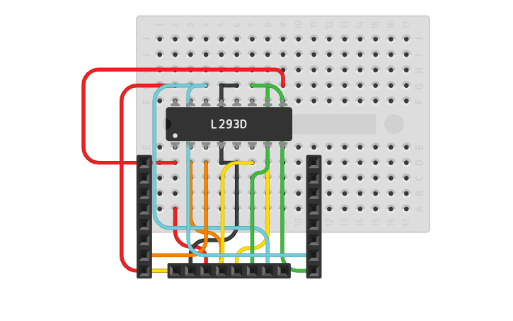 Circuit design L298N - Tinkercad