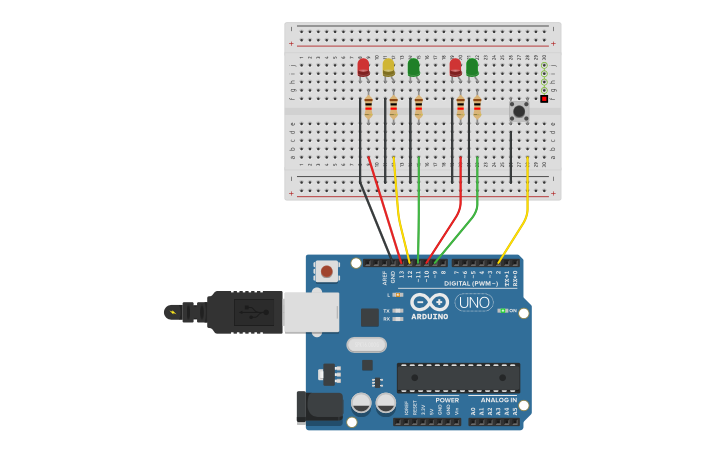 Circuit design T-Time 6: 20.3 Ampel Fuss if | Tinkercad