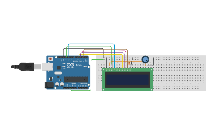 Circuit design LCD - Tinkercad