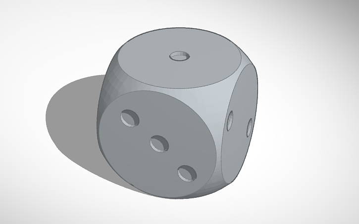 3D design DADO CON CANTOS RODADOS 6x6 - Tinkercad
