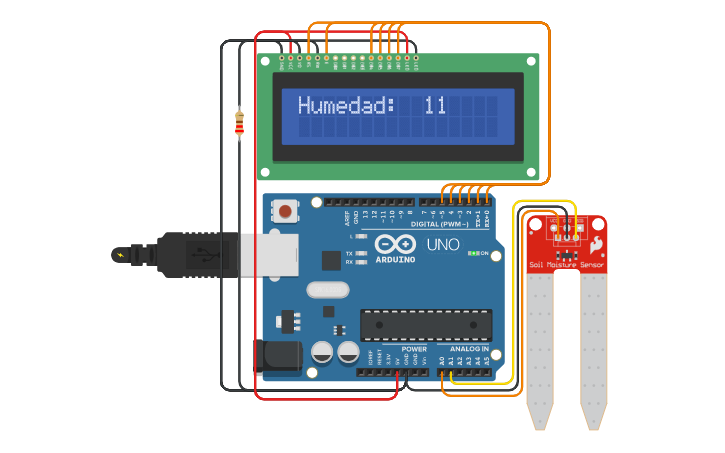 Circuit Design Sensor De Humedad Con Lcd 16x2 Tinkercad