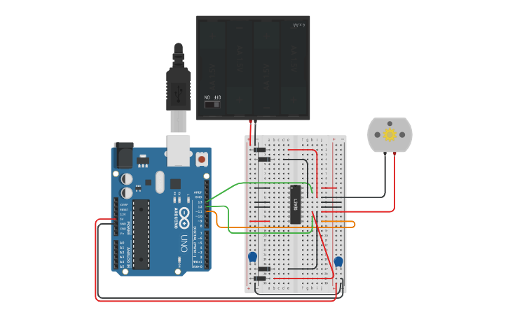 Circuit Design Bi Directional Dc Motor Experiment Tinkercad