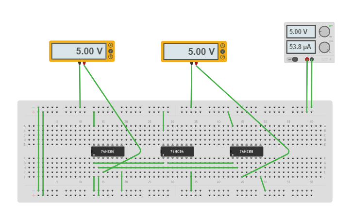 Circuit design half subtractor | Tinkercad