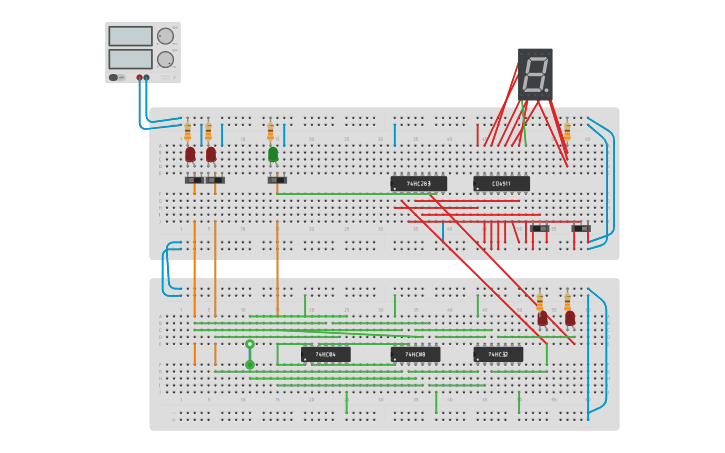 Circuit design Arithmetic Logic Unit - Tinkercad