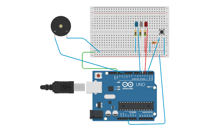 Circuit design police siren - Tinkercad