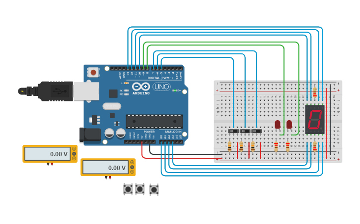 Circuit design Binary adder | Tinkercad