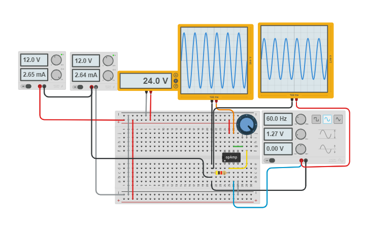 Circuit Design Opamp Tinkercad