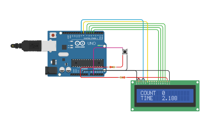 Circuit design counter - Tinkercad