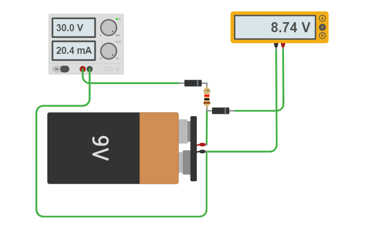 Circuit design Taha Battery | Tinkercad