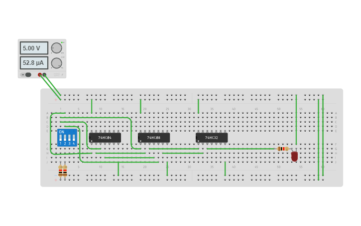 Circuit design Table 1-E - Tinkercad