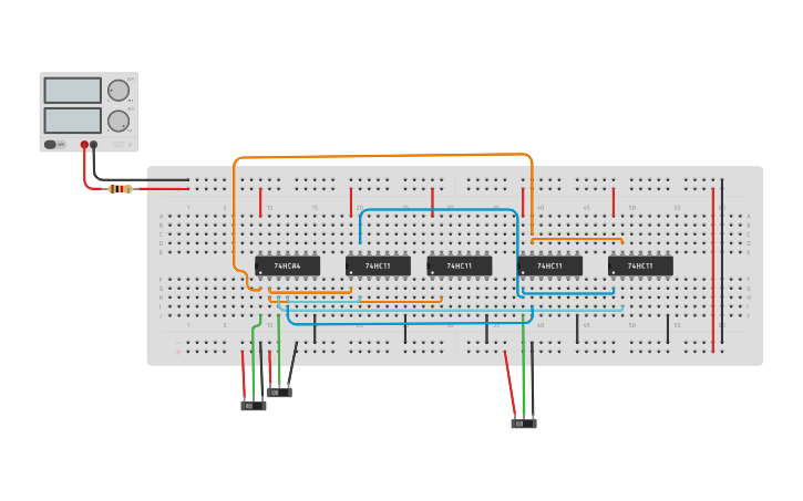 Circuit design 2 to 4 decoder | Tinkercad