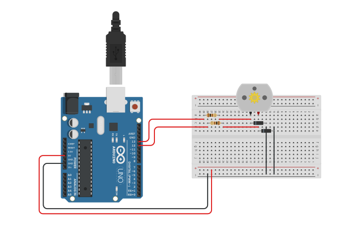 Circuit design Arduino moter - Tinkercad