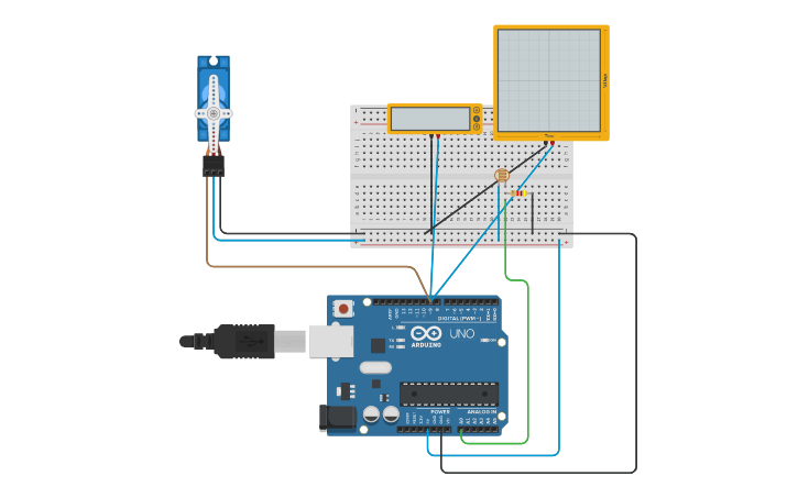 Circuit Design Pulse Width Modulator With Servometer Tinkercad