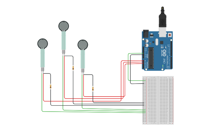 Circuit design FSR 402 sensor - Tinkercad