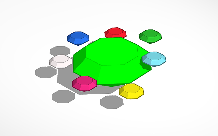 3D design chaos emeralds+master emerald - Tinkercad