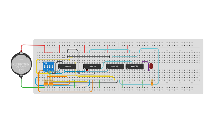 Circuit design funcion nand | Tinkercad