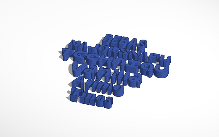 3D design Fonts in Shape Generator - Tinkercad