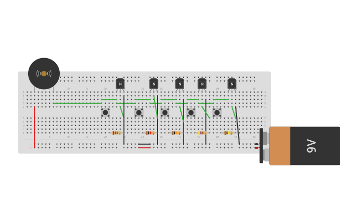 Circuit design Electric piano | Tinkercad