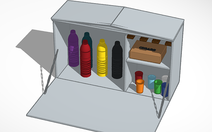 3D design LIQUOR CABINET WALL MOUNTED | Tinkercad